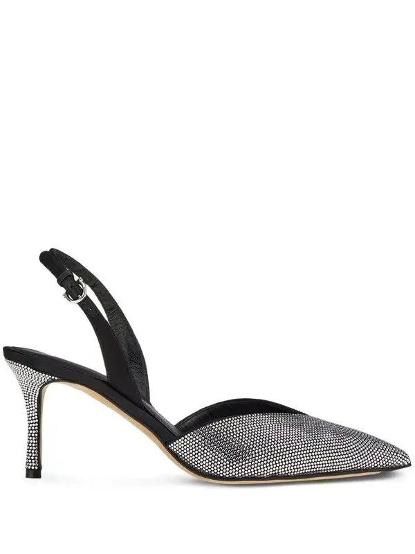 FERRAGAMO Crystal-embellished Slingback Pumps