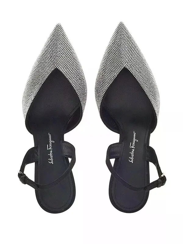 FERRAGAMO Crystal-embellished Slingback Pumps