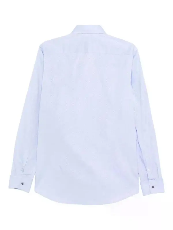 BOSS Textured Cotton Shirt - Blue