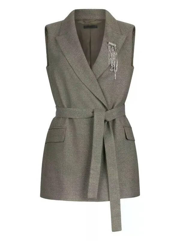 Liu Jo Chevron Brooch Waistcoat
