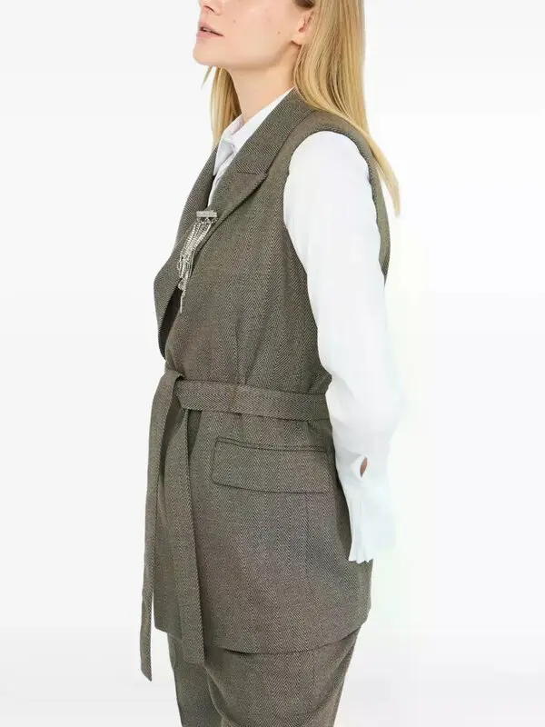 Liu Jo Chevron Brooch Waistcoat