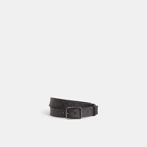 Coach Harness Buckle Cut-to-size Reversible Belt, 38mm - Charcoal