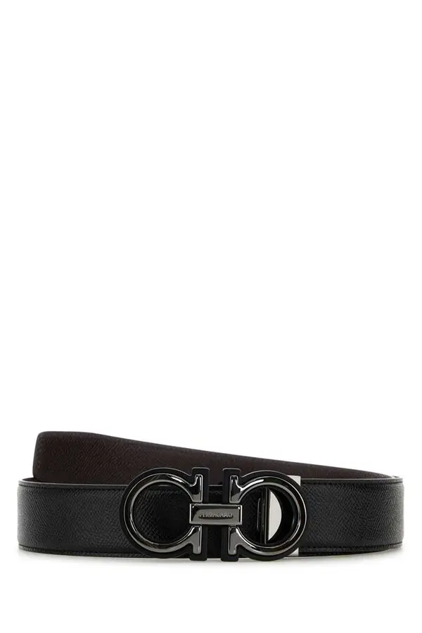 FERRAGAMO Reversible Leather Belt - Black