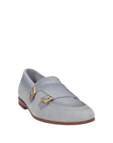 Santoni Suede Monk Strap Loafers - Blue