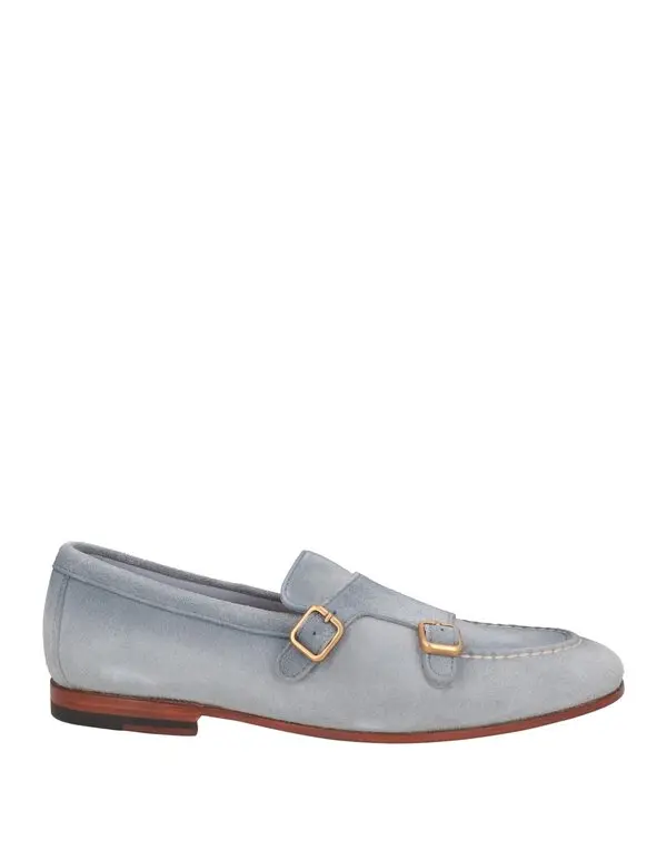 Santoni Suede Monk Strap Loafers - Blue