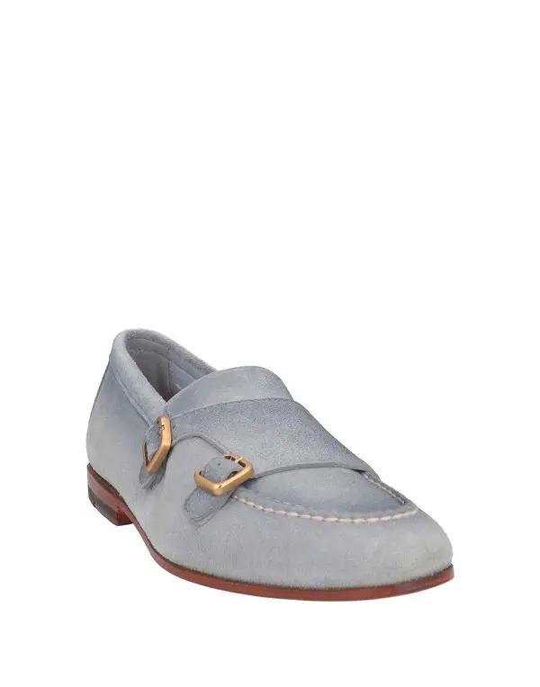 Santoni Suede Monk Strap Loafers - Blue