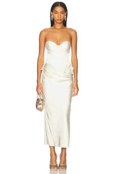 Lpa Ilaria Corset Midi Dress - Ivory