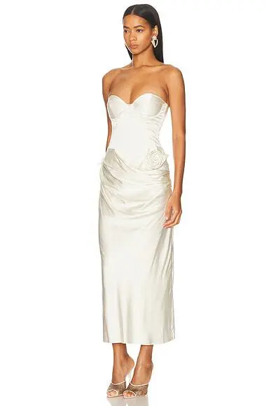 Lpa Ilaria Corset Midi Dress - Ivory