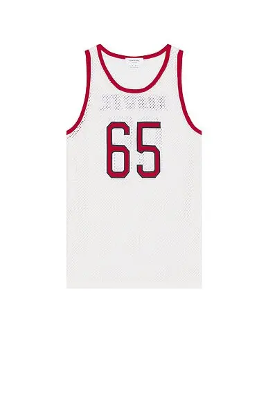 Thom Browne Athletic Cashmere Mesh Basketball Jersey - White