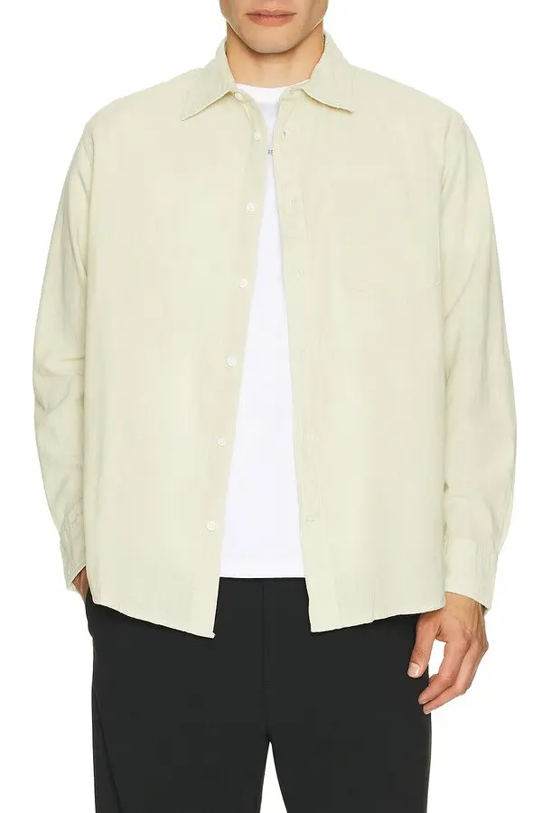 Norse Projects Algot Relaxed Cotton Linen Shirt In Yellow - Pale Yellow