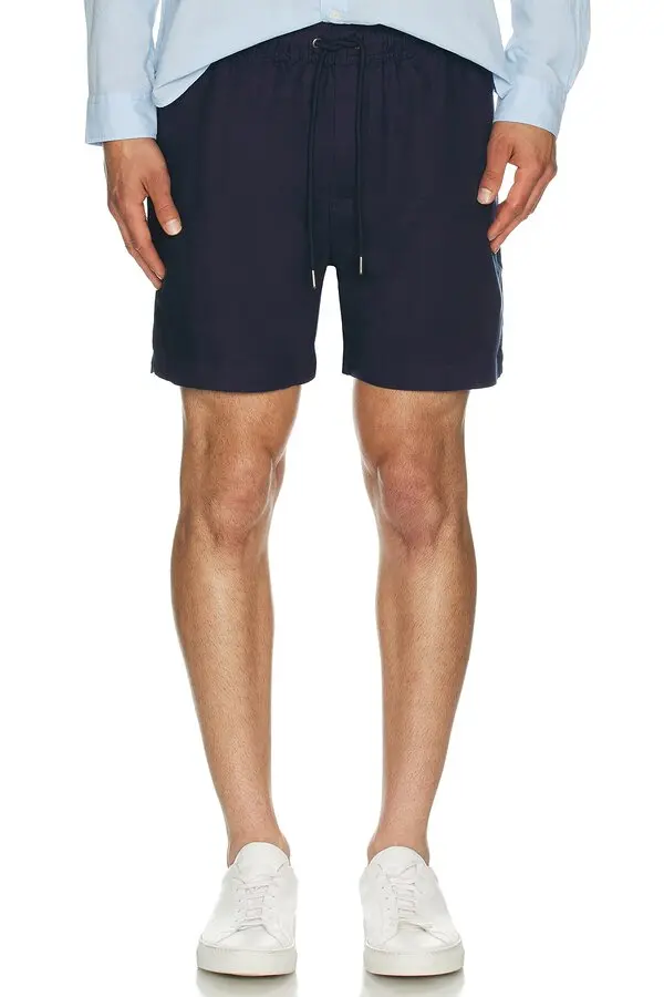 Onia Air Linen Pull On Shorts - Deep Navy