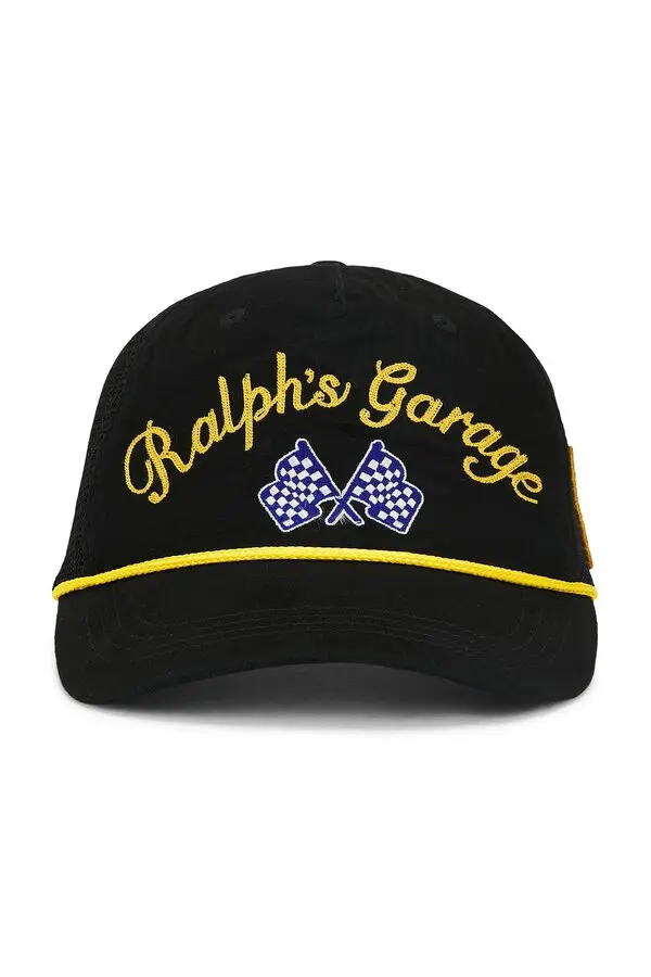Polo Ralph Lauren Cotton Canvas Vintage Ralph's Garage Trucker Hat - Black