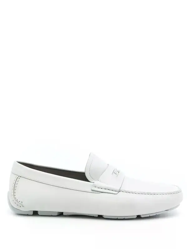 FERRAGAMO Penny-slot Leather Driving Loafers - Neutrals