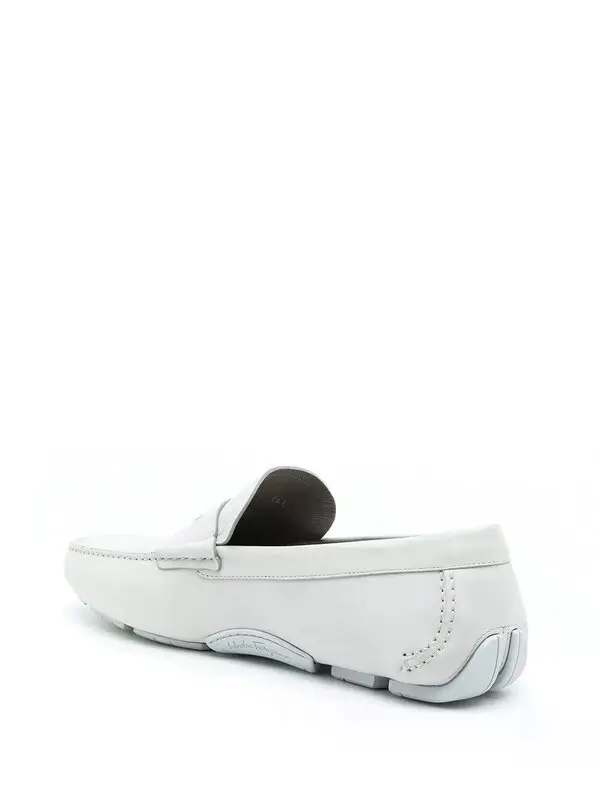 FERRAGAMO Penny-slot Leather Driving Loafers - Neutrals