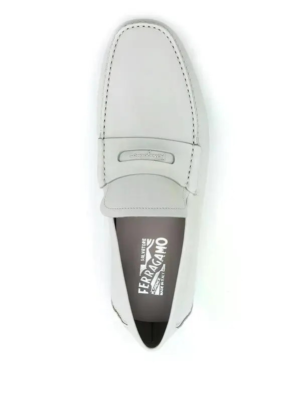 FERRAGAMO Penny-slot Leather Driving Loafers - Neutrals