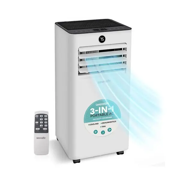 SERENELIFE Portable Air Conditioner 8000 Btu - White