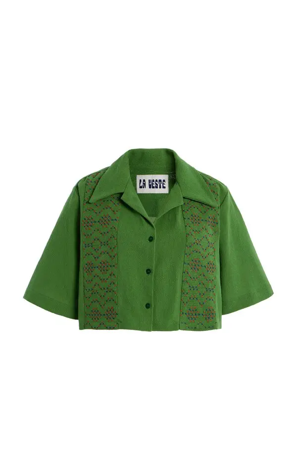 La Veste Juggle Patchwork Cotton Shirt - Green