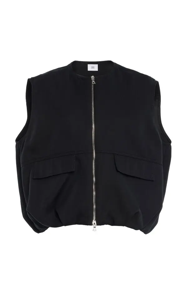 Adam Lippes Relaxed Cotton-twill Vest - Black