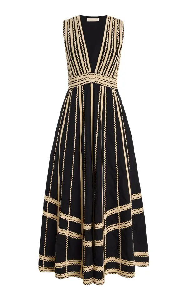 Ulla Johnson Palermo Embroidered Cotton Midi Dress - Black