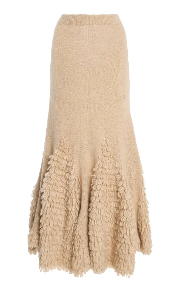 Ulla Johnson Nathalie Textured Alpaca-blend Skirt - Off-white