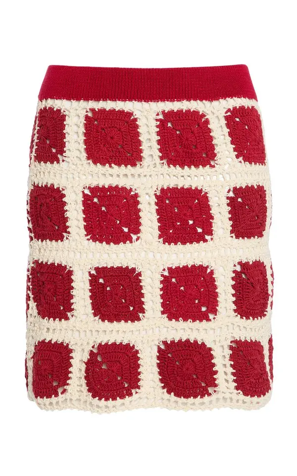 ALL THAT REMAINS Dillon Crocheted Mini Skirt - Red