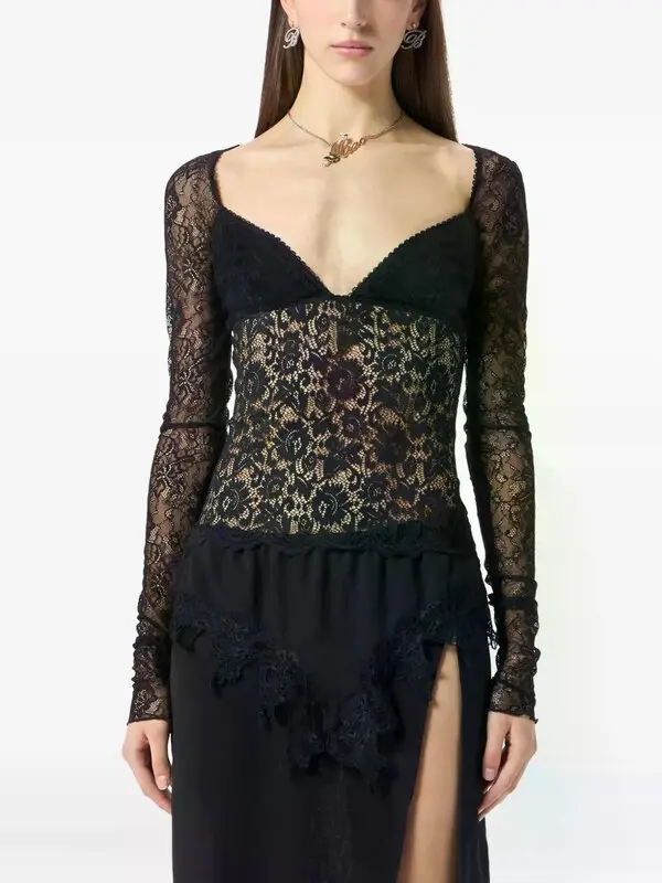 Blumarine Lace-bodice Top
