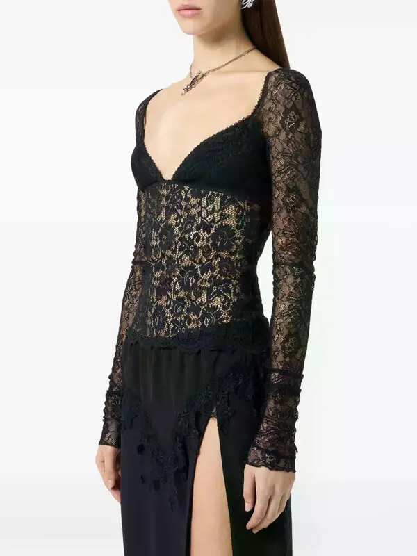 Blumarine Lace-bodice Top