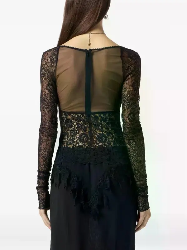Blumarine Lace-bodice Top