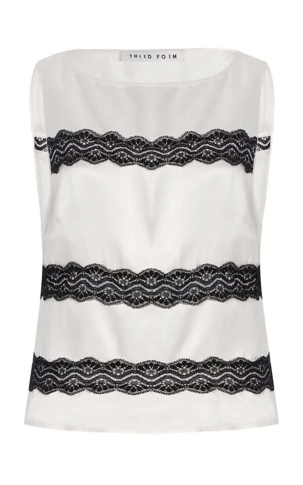 THIRD FORM Lace-inset Satin Top