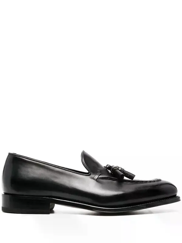 FERRAGAMO Almond-toe Tassel Loafers - Black