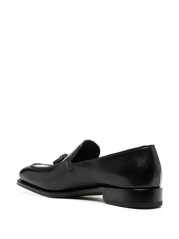 FERRAGAMO Almond-toe Tassel Loafers - Black