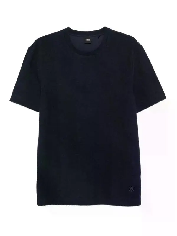BOSS Textured Cotton T-shirt - Blue
