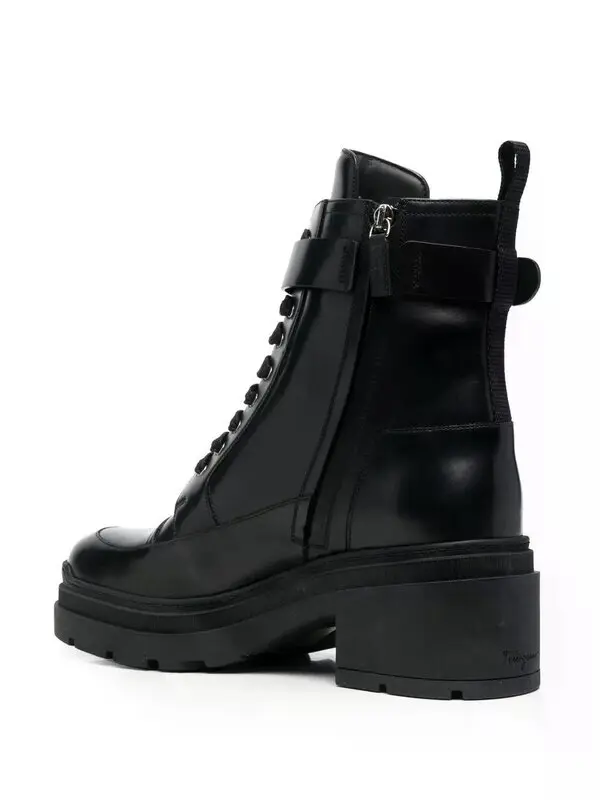FERRAGAMO Leather Combat Boots