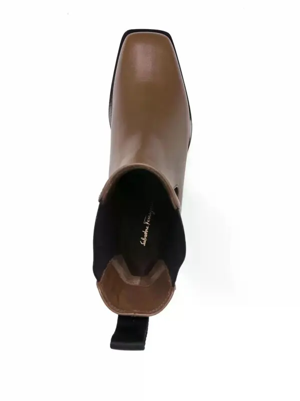 FERRAGAMO Wedged Leather Chelsea Boots - Brown