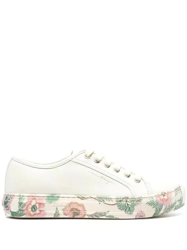 FERRAGAMO Floral-trim Low-top Sneakers