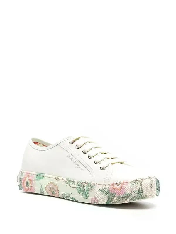 FERRAGAMO Floral-trim Low-top Sneakers