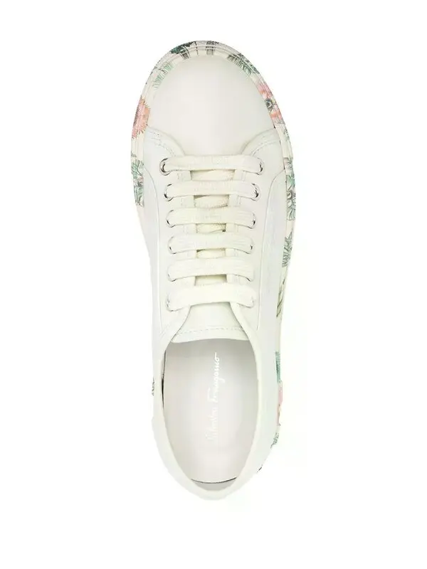 FERRAGAMO Floral-trim Low-top Sneakers