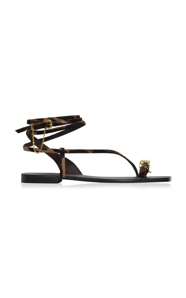 Johanna Ortiz Glow In Motion Leather Sandals - Animal