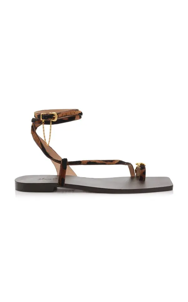 Johanna Ortiz Glow In Motion Leather Sandals - Animal