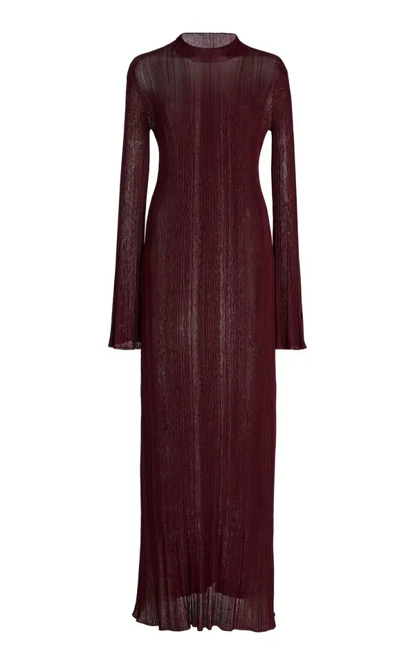 Gabriela Hearst Atira Knit Silk Maxi Dress - Red