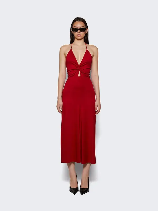 Victoria Beckham V-neck Ruched Midi