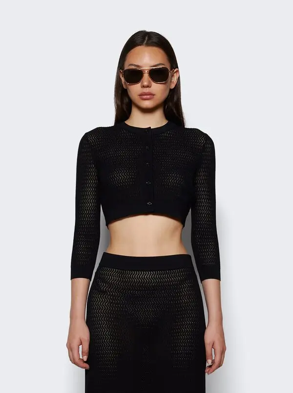 Victoria Beckham Cropped Sleeve Cardigan