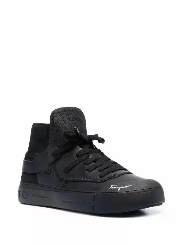 FERRAGAMO High-top Leather Sneakers