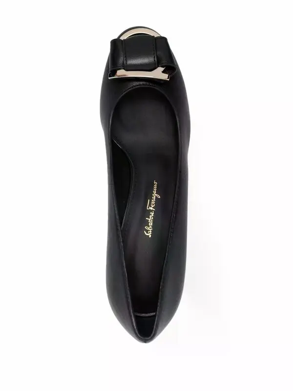 FERRAGAMO Gancini-bow Leather Pumps