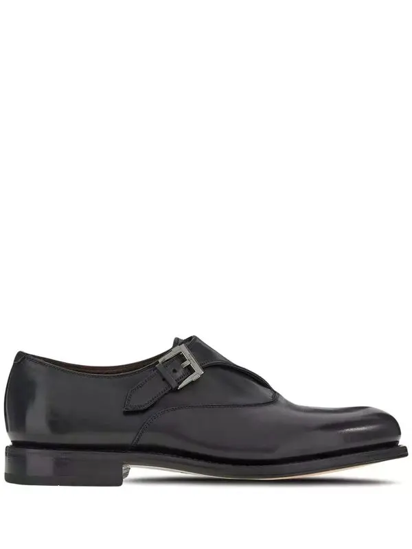 FERRAGAMO Leather Buckled Monkstrap Shoes