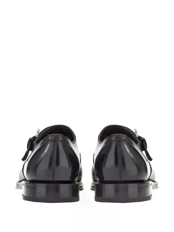 FERRAGAMO Leather Buckled Monkstrap Shoes