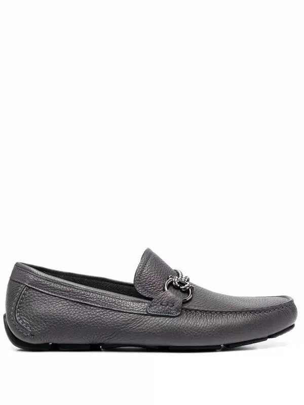 FERRAGAMO Gancini Pebbled Leather Driving Shoes