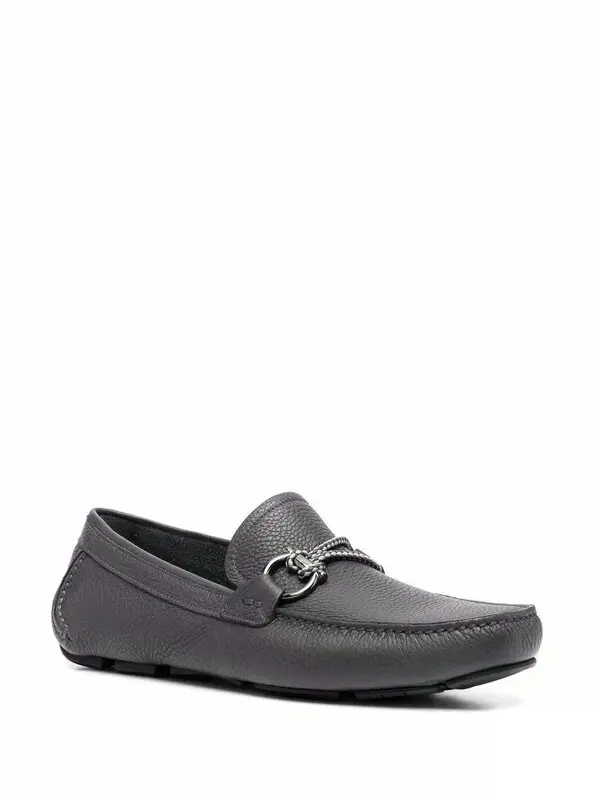 FERRAGAMO Gancini Pebbled Leather Driving Shoes
