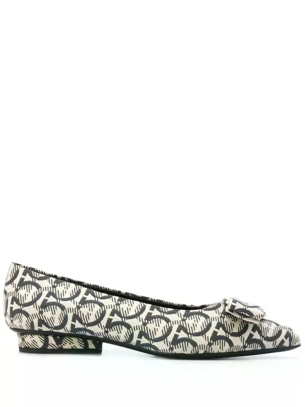 FERRAGAMO Viva Gancini-woven Ballerinas
