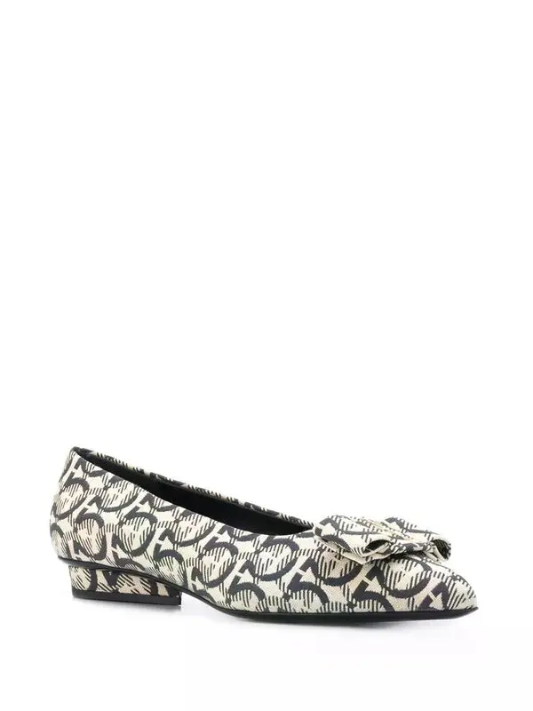 FERRAGAMO Viva Gancini-woven Ballerinas